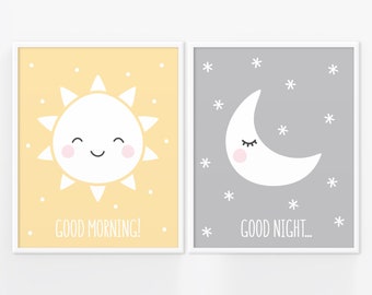 Sun and moon art | Etsy