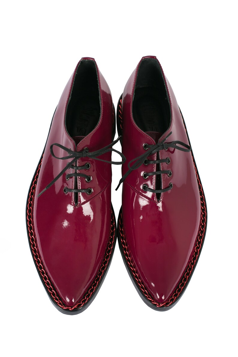 RUBY RED Lacquer off Heel Oxford Shoes BLACK Oxfords Black Lacquer ...