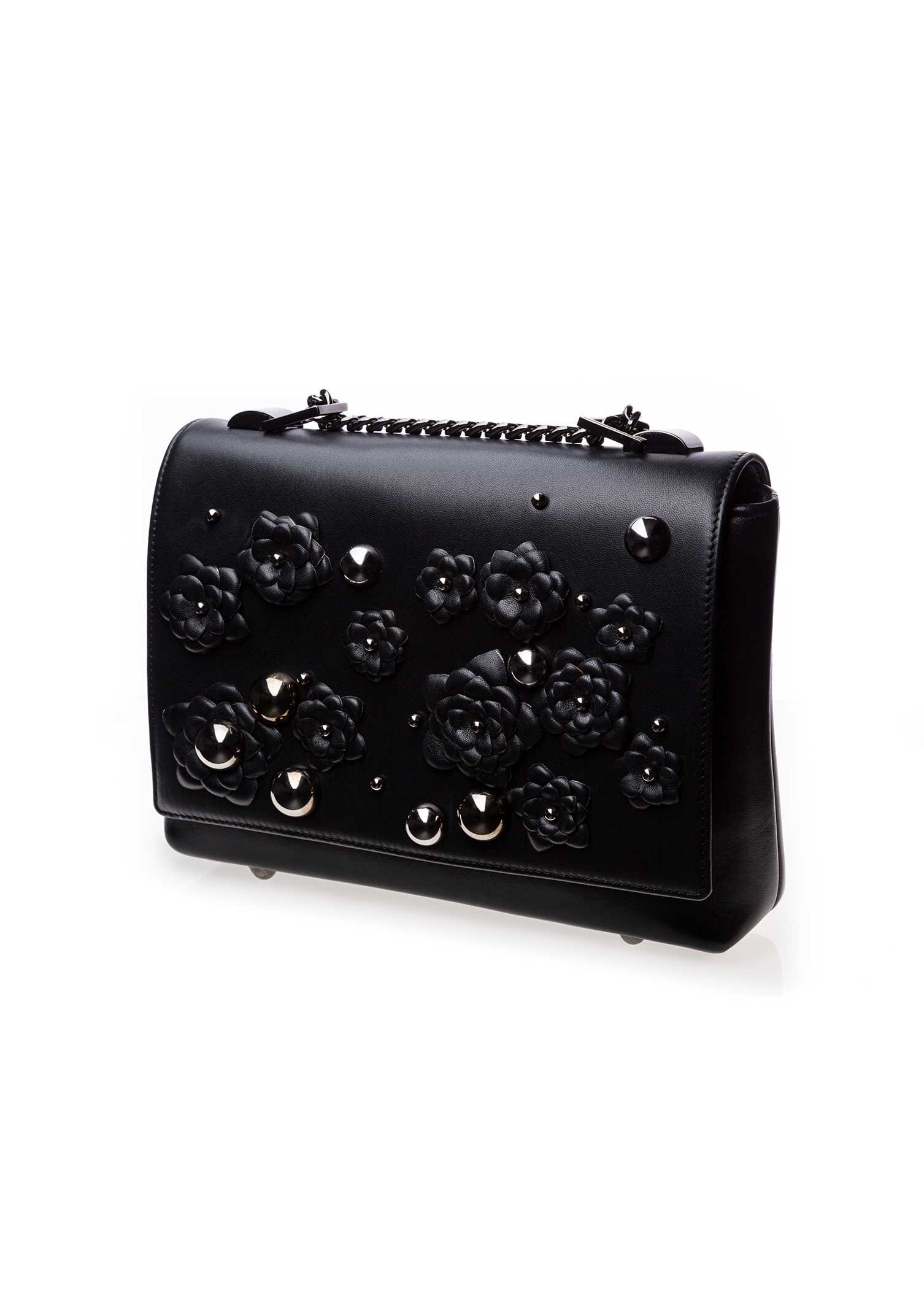 BLACK Leather Bag Black Shoulder Bag Custom Made Cross Body Bag ...