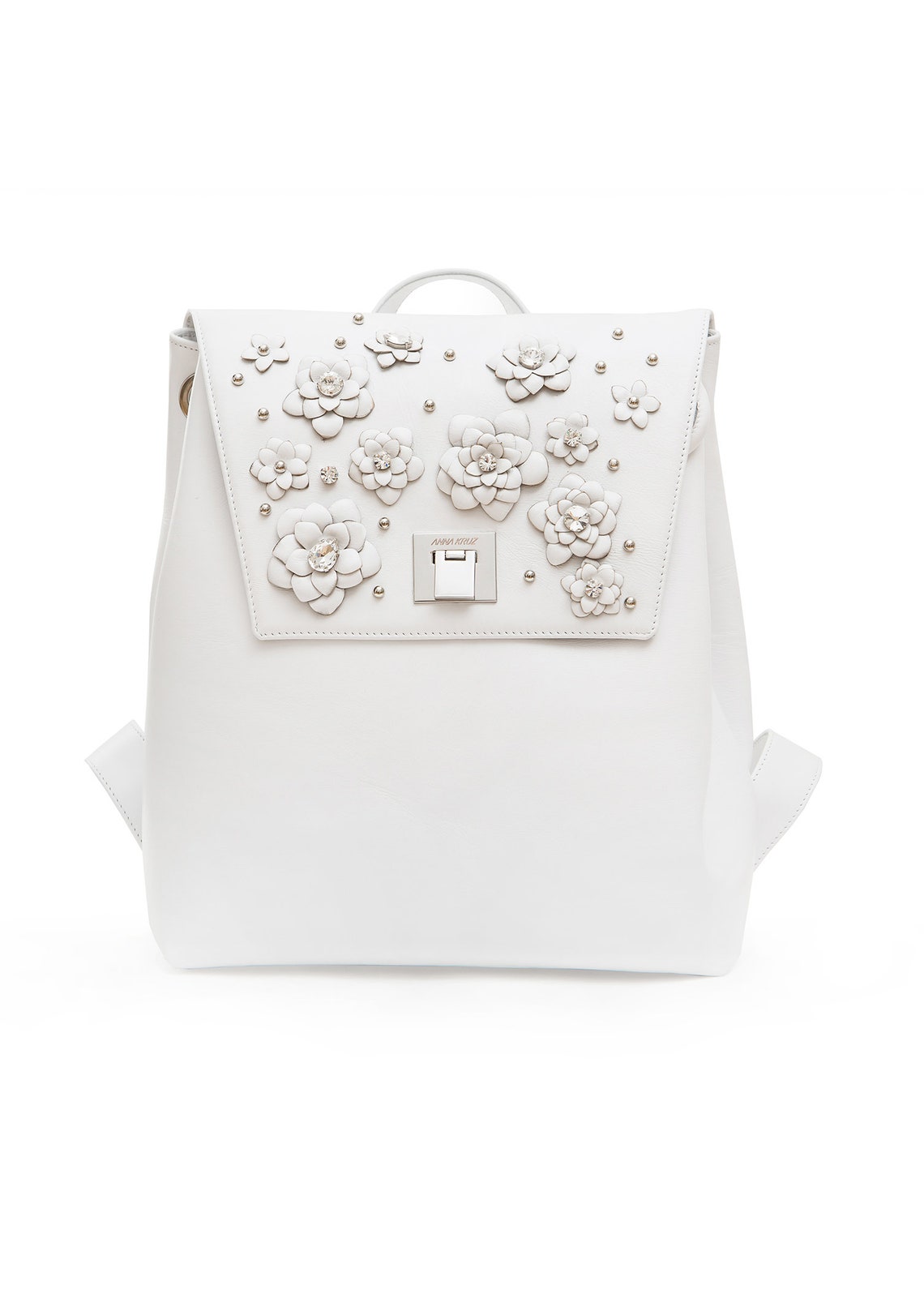 WHITE Leather Backpack Laptop Backpack Custom Made Leather Bag - Etsy