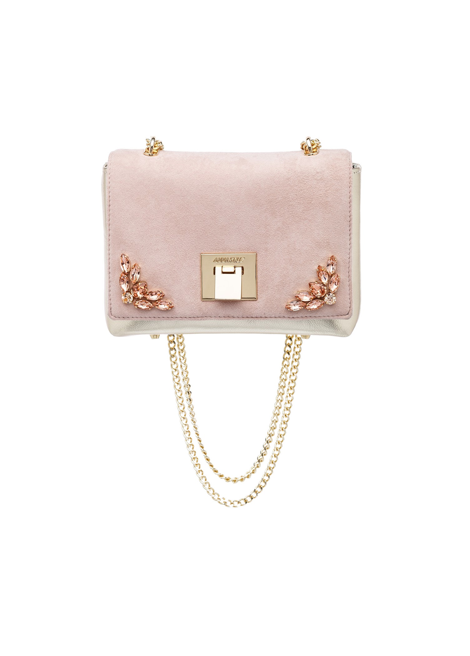 Peach Suede and Gold Leather Small Size Purse ISADORA Chic - Etsy