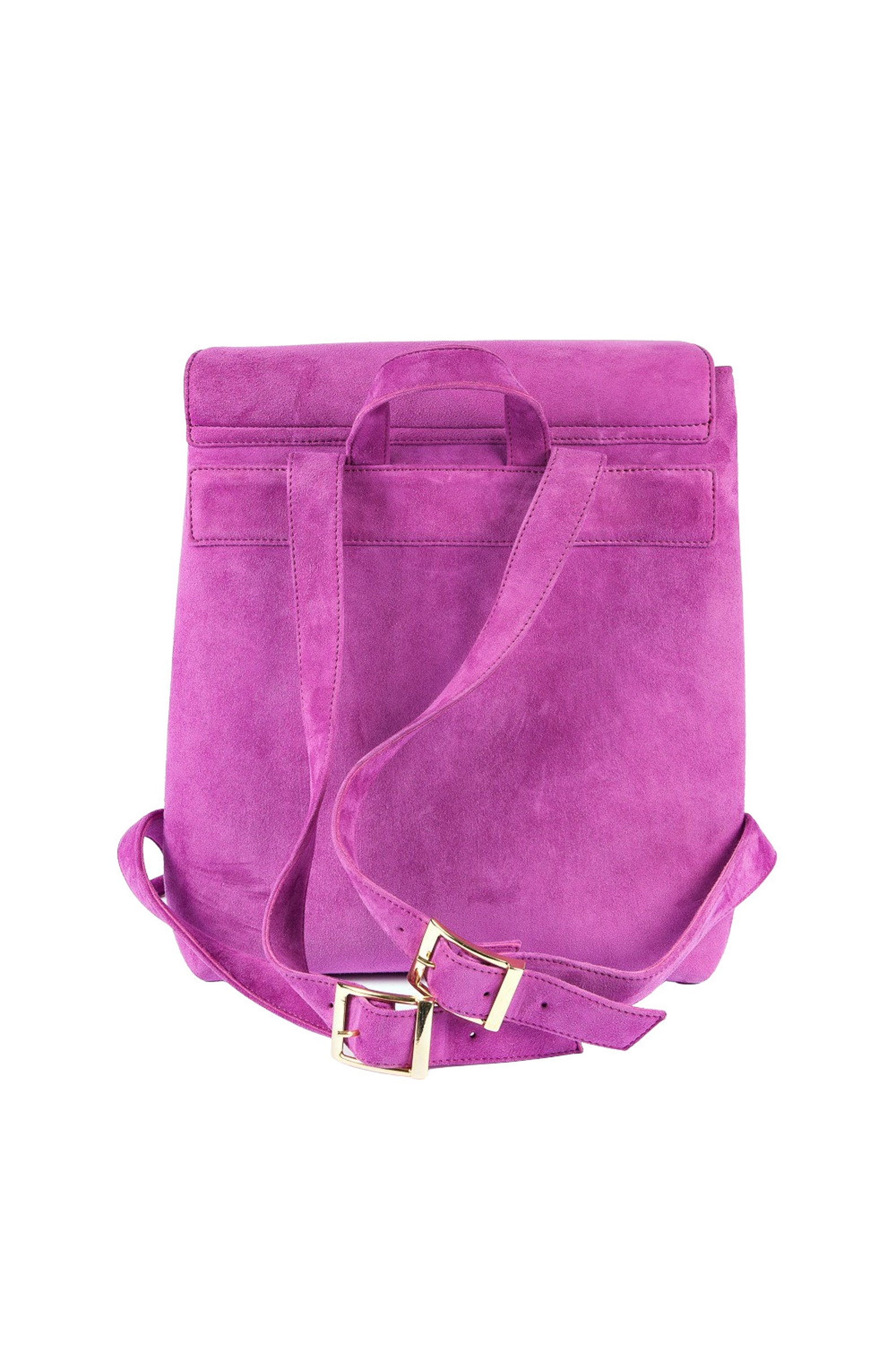 PURPLE Suede Leather Backpack Laptop Backpack Custom Made Leather Bag ...