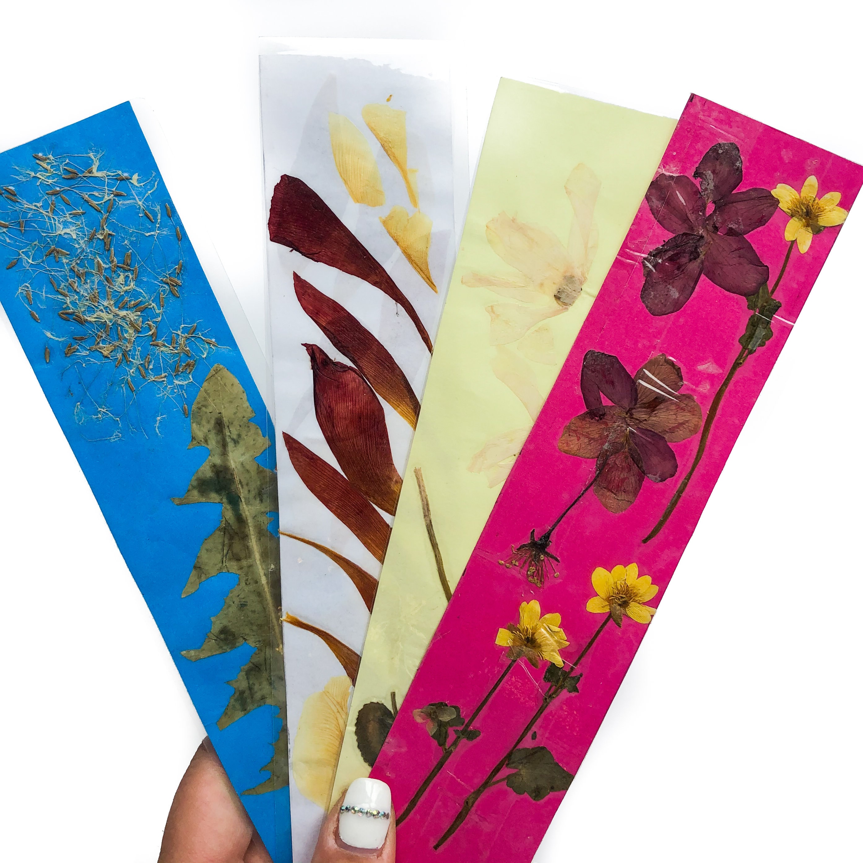 Surprise Mix of PRESSED FLOWER BOOKMARKS // Set of Four // | Etsy