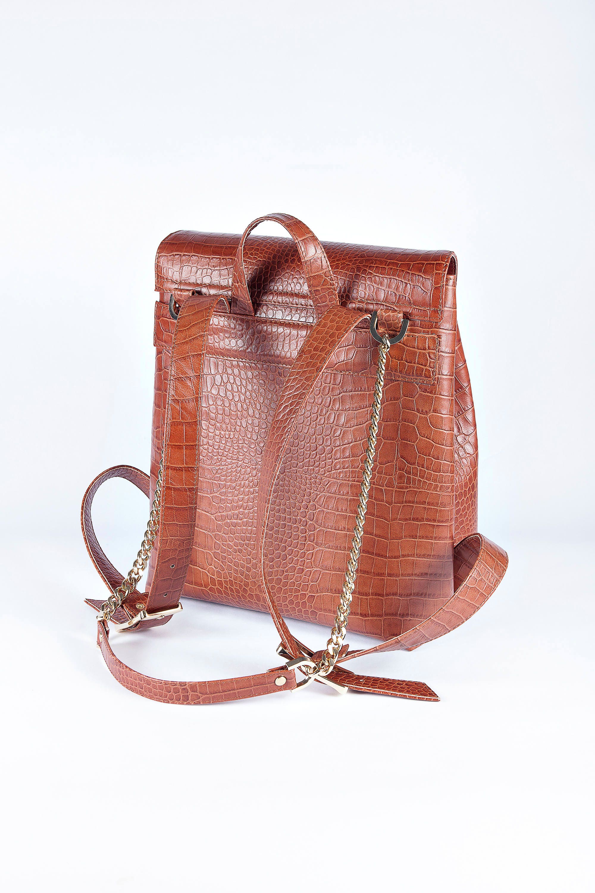 Rusty BROWN Snake Leather Backpack Laptop Backpack Custom Made Leather Bag Brown Backpack ...