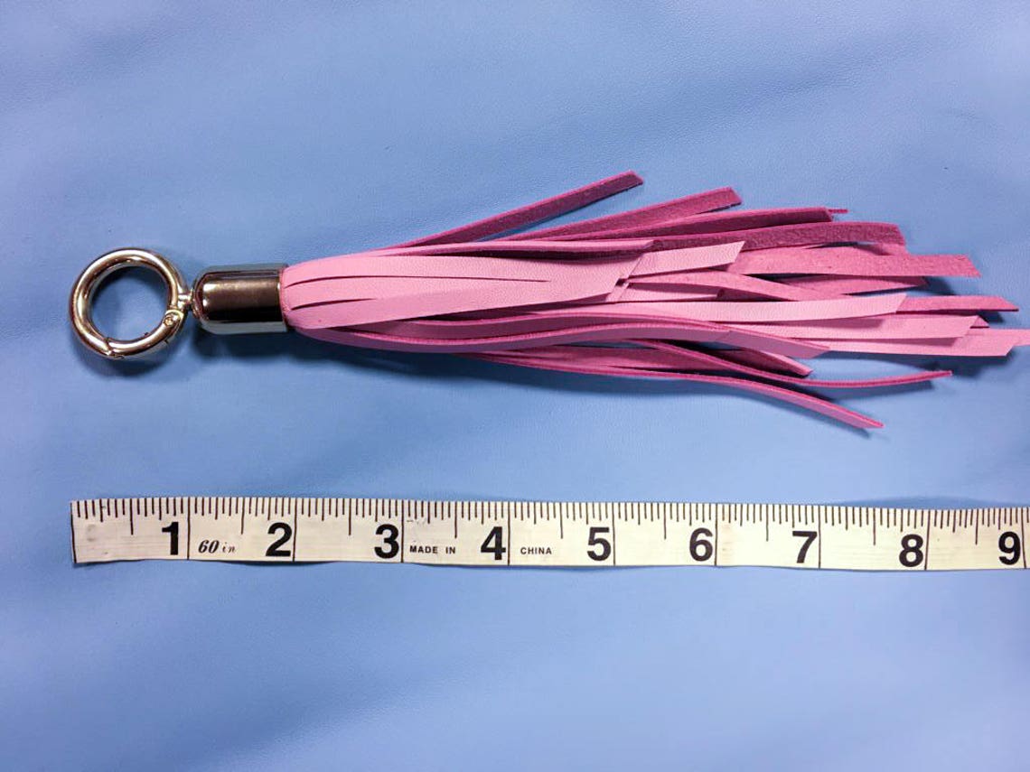 PINK Leather Tassel Key Chain Genuine Leather Tassel Bag - Etsy