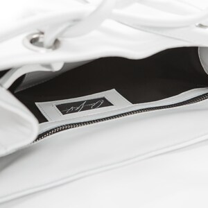 WHITE Leather Backpack Laptop Backpack Custom Made Leather Bag White ...
