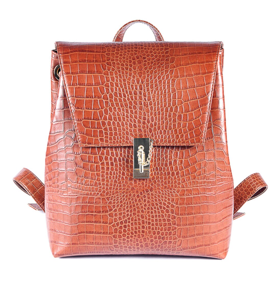 Rusty BROWN Snake Leather Backpack Laptop Backpack Custom Made Leather ...