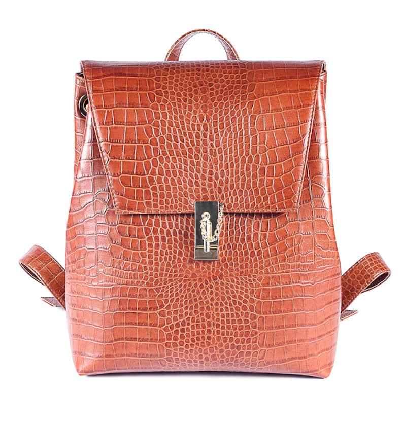 Rusty BROWN Snake Leather Backpack Laptop Backpack Custom Made Leather ...