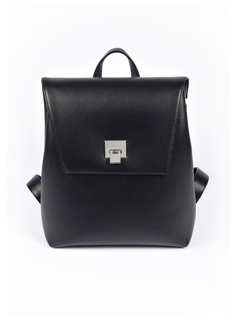 BLACK Leather Backpack Laptop Backpack Custom Made Leather Bag - Etsy