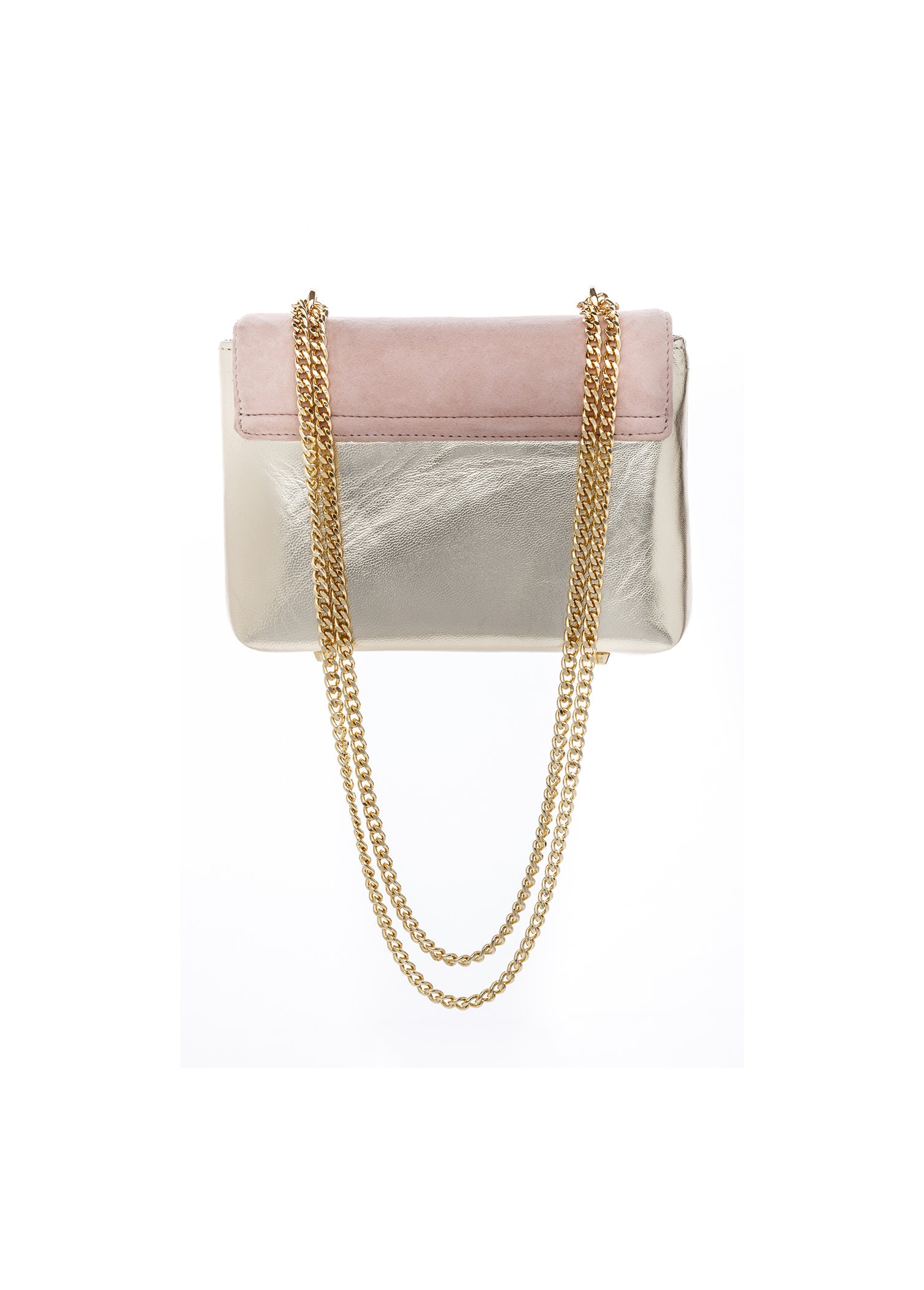 Peach Suede and Gold Leather Small Size Purse ISADORA Chic - Etsy