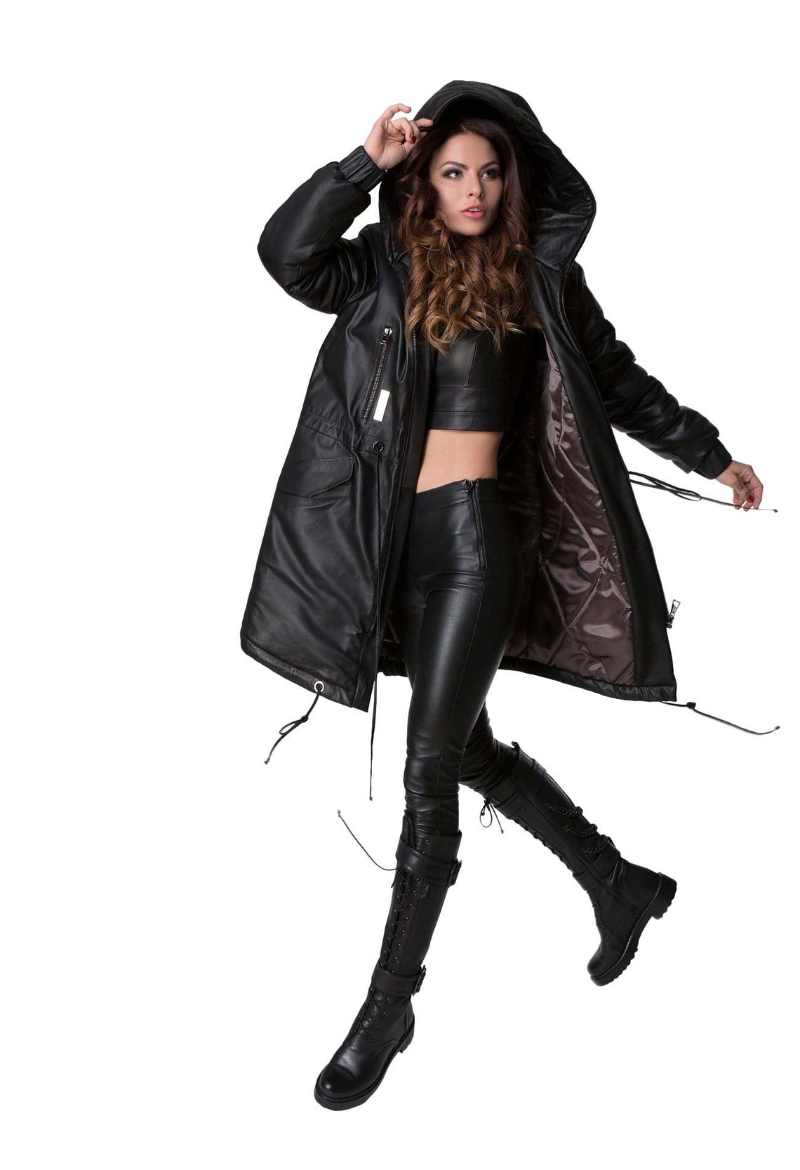 Custom Made Leather PARKA Leather Coat Winter Leather Coat - Etsy