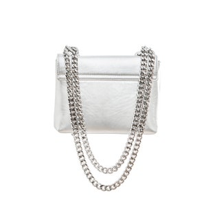 SILVER Leather Bag Silver Shoulder Bag Handmade Cross Body Bag MIA With ...