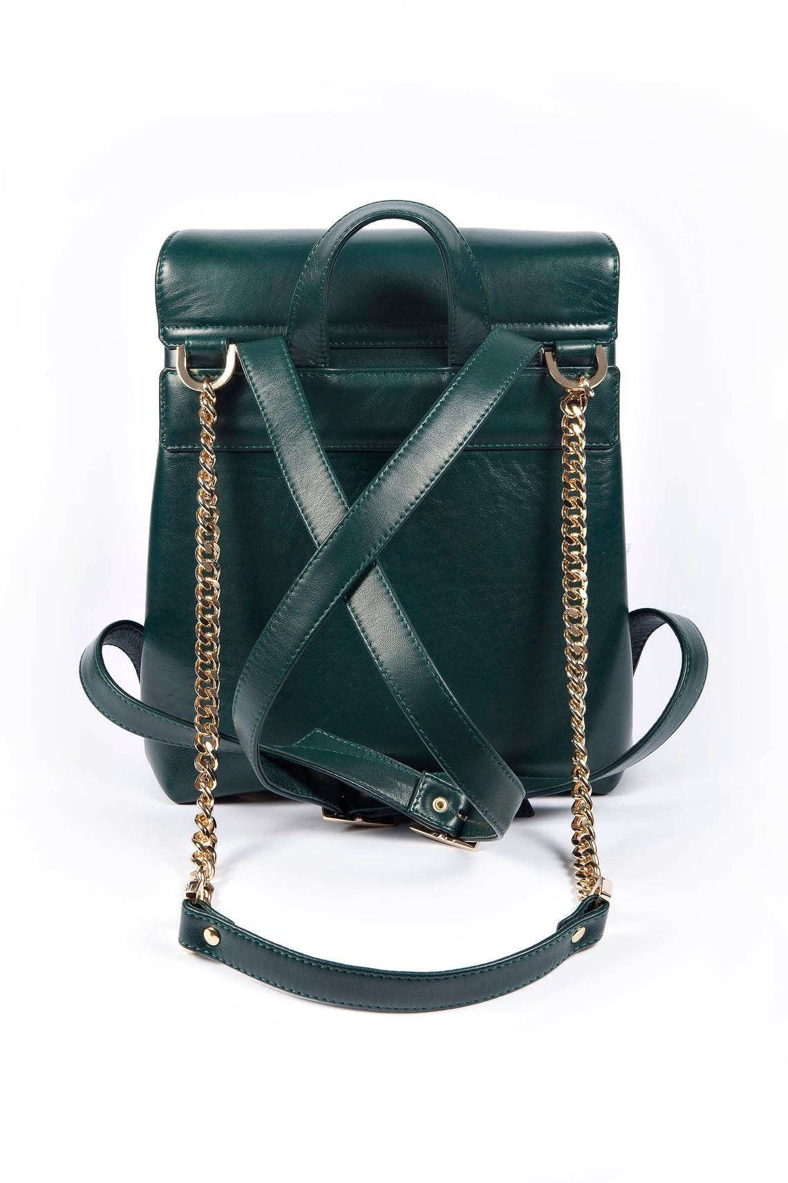 GREEN Leather Backpack Laptop Backpack Custom Made Leather Bag - Etsy