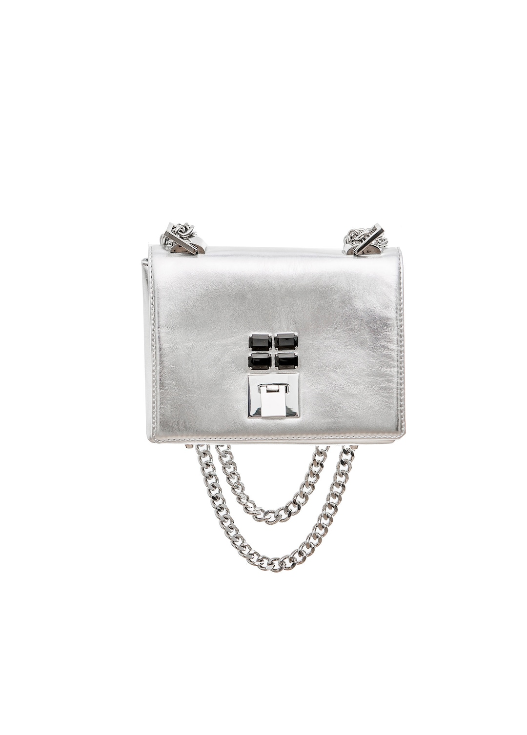 SILVER Leather Bag Silver Shoulder Bag Handmade Cross Body Bag MIA With ...