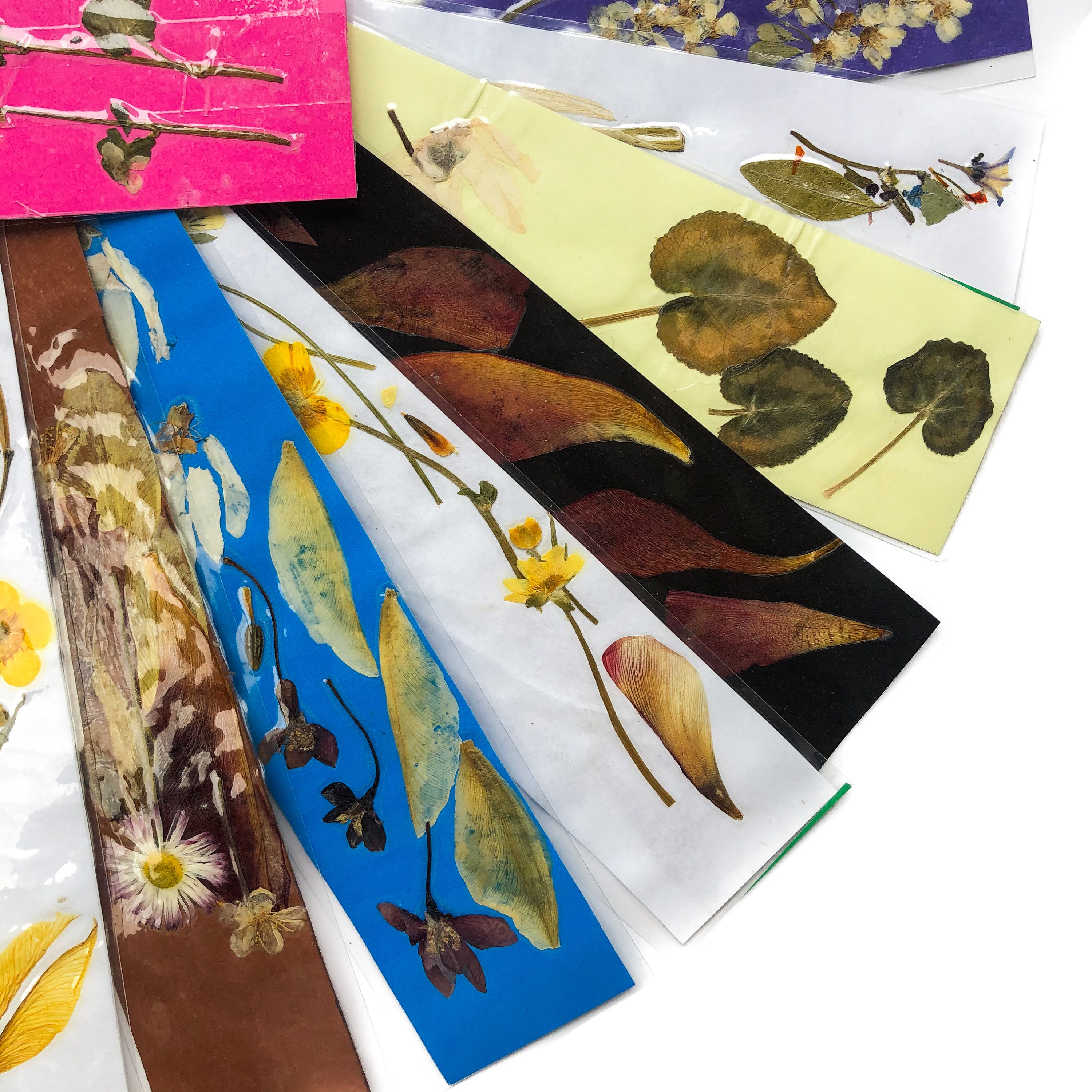 Surprise Mix of PRESSED FLOWER BOOKMARKS // Set of Four // | Etsy