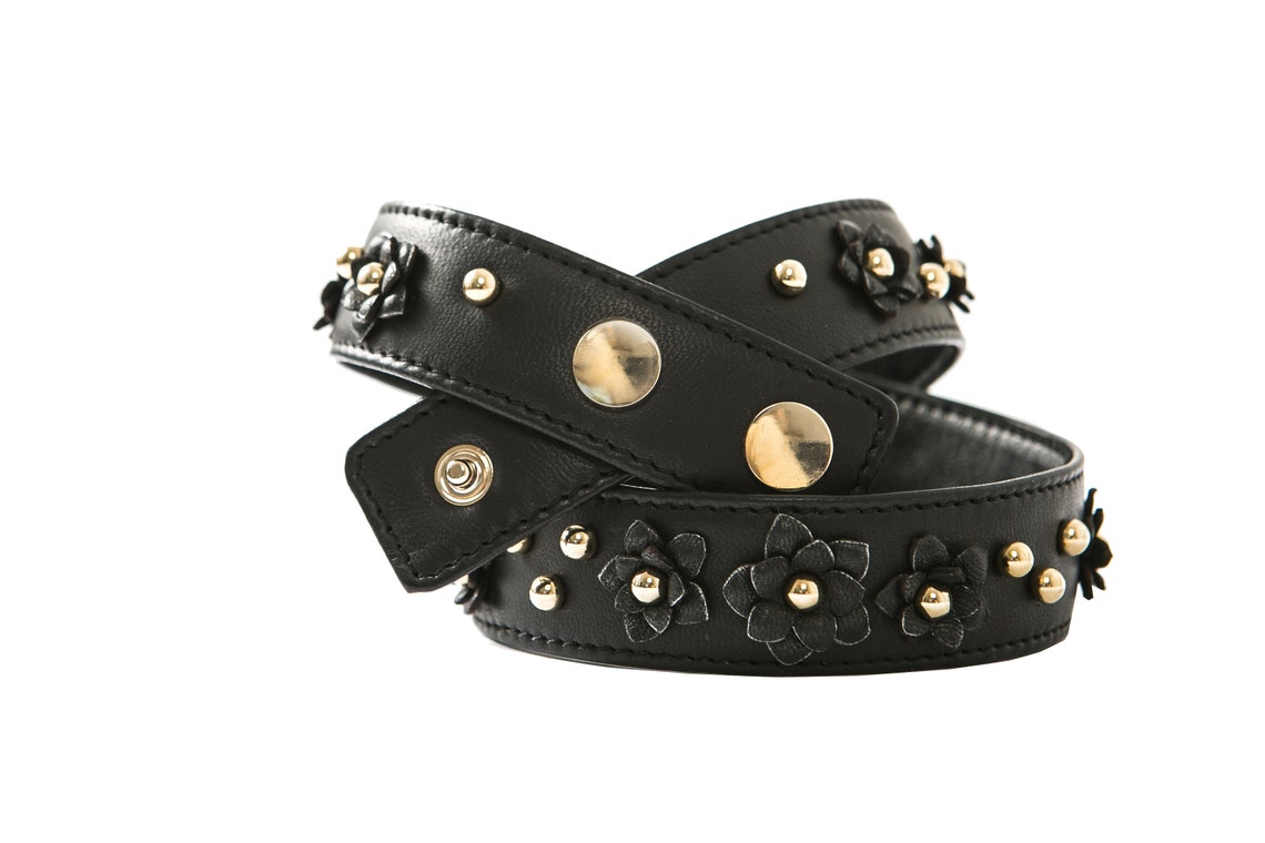 FLORAL BELT Leather Belt With Handmade Flowers Genuine Leather - Etsy