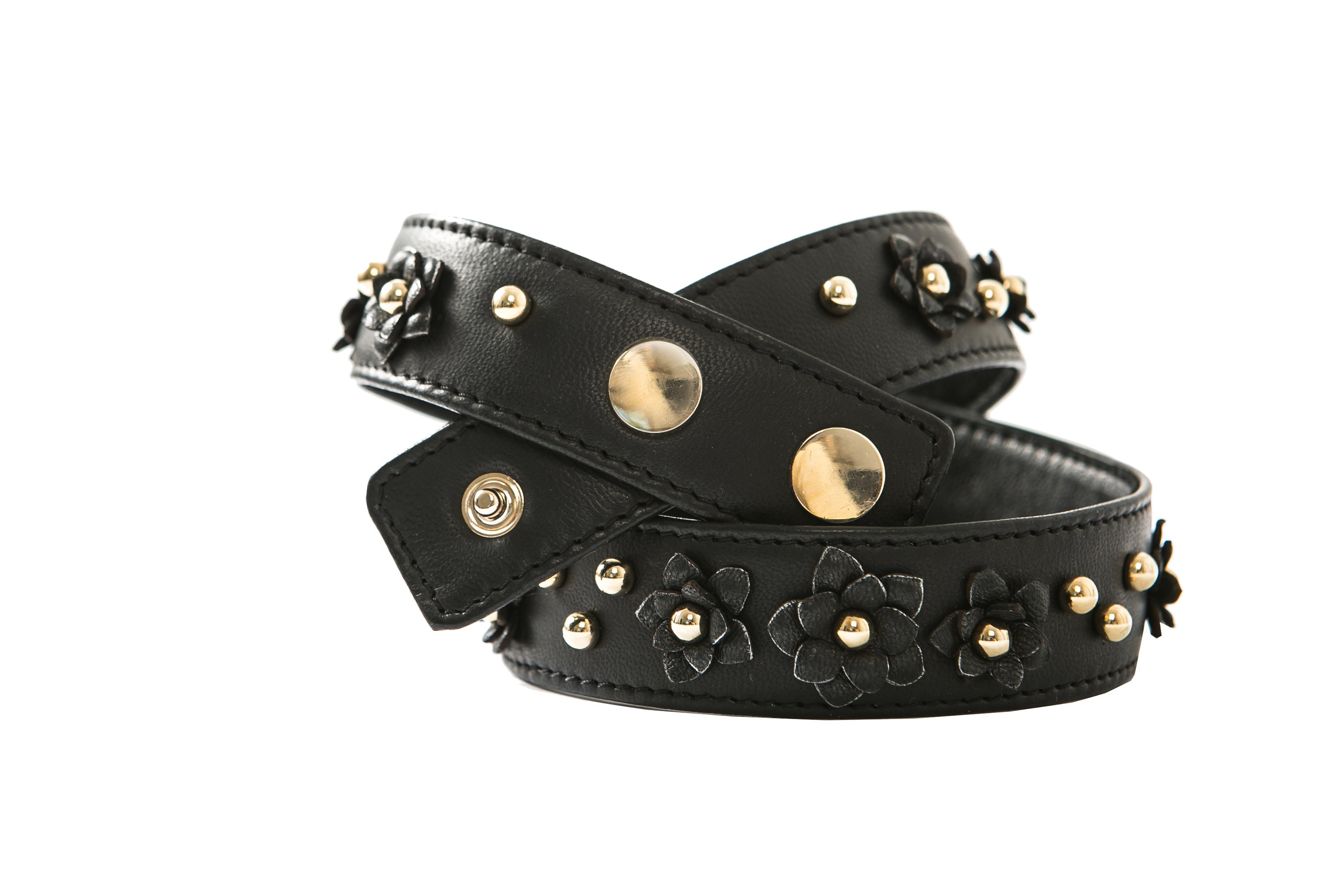 FLORAL BELT Leather Belt With Handmade Flowers Genuine Leather Waist ...