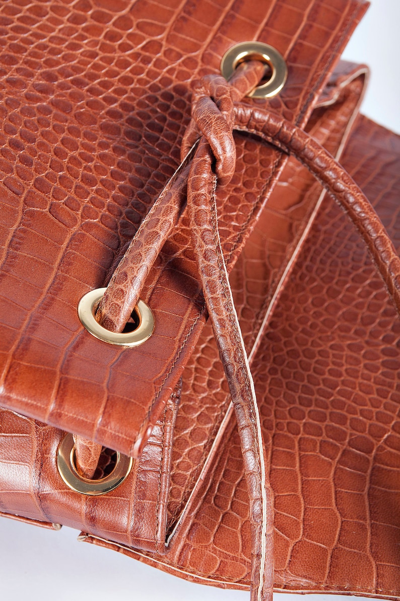 Rusty BROWN Snake Leather Backpack Laptop Backpack Custom Made Leather ...