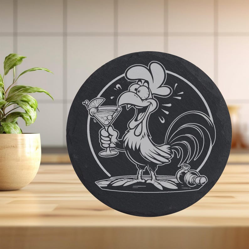 Tipsy Rooster/chick Coasters – Slate Drink Coasters – Funny Farm Gift ...