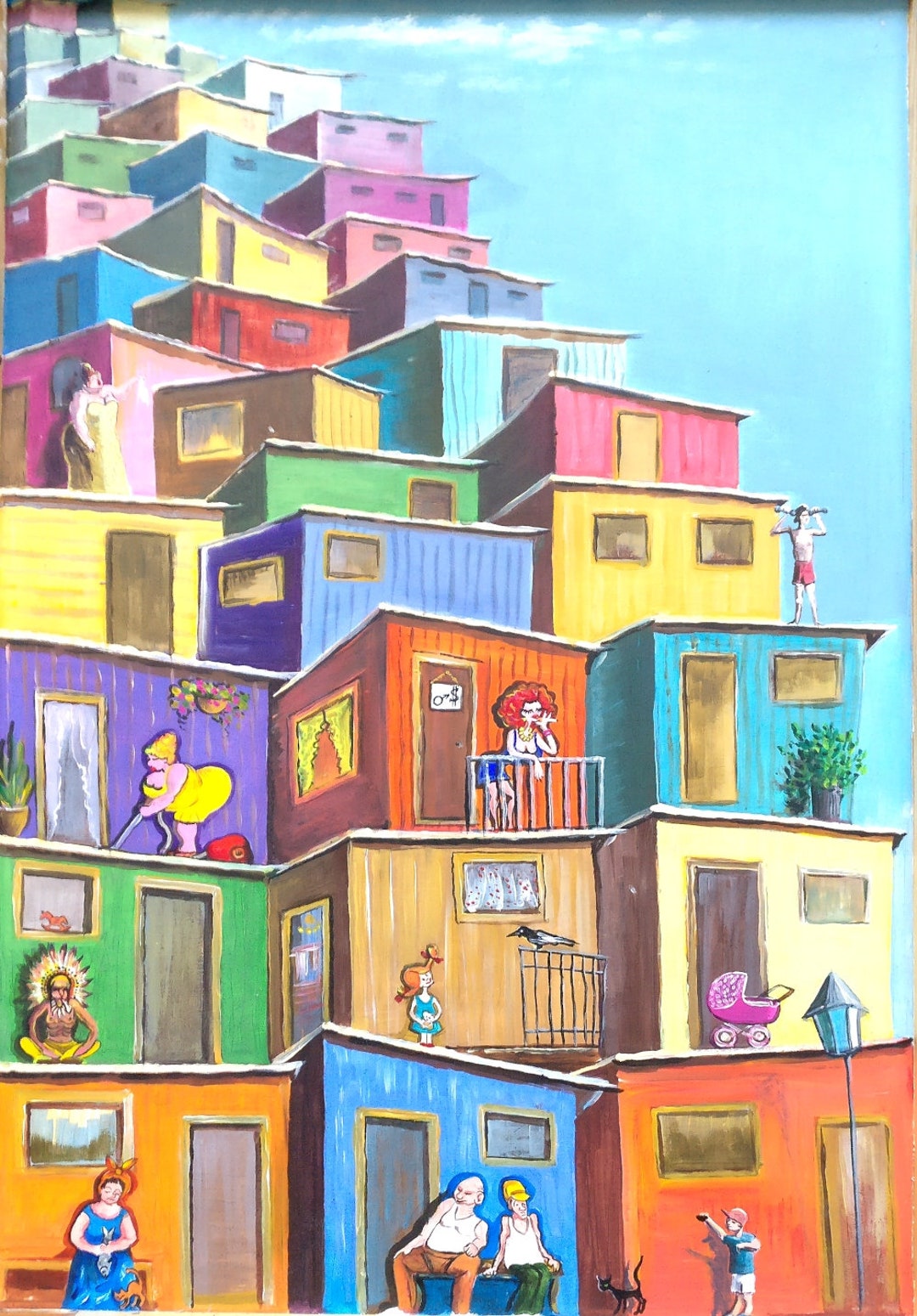 Society, Community, Painting With Characters, Populous Quarter, Small ...