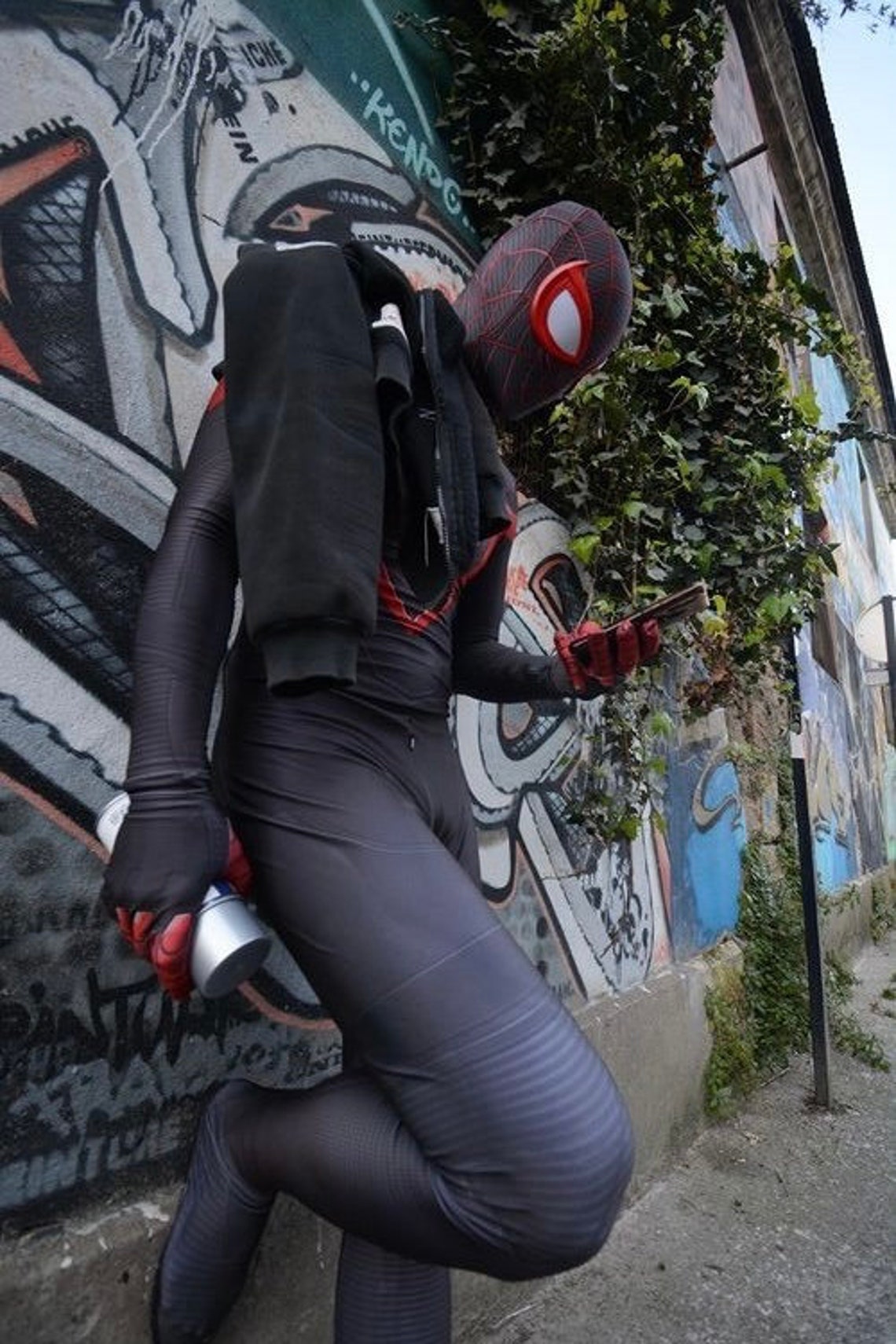 Miles Morales PS5 Costume Cosplay Lycra Faceshell | Etsy