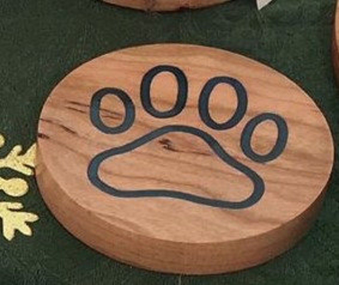 Paw Print Engraved Wood Coasters Personalized / Resin Filled / - Etsy ...