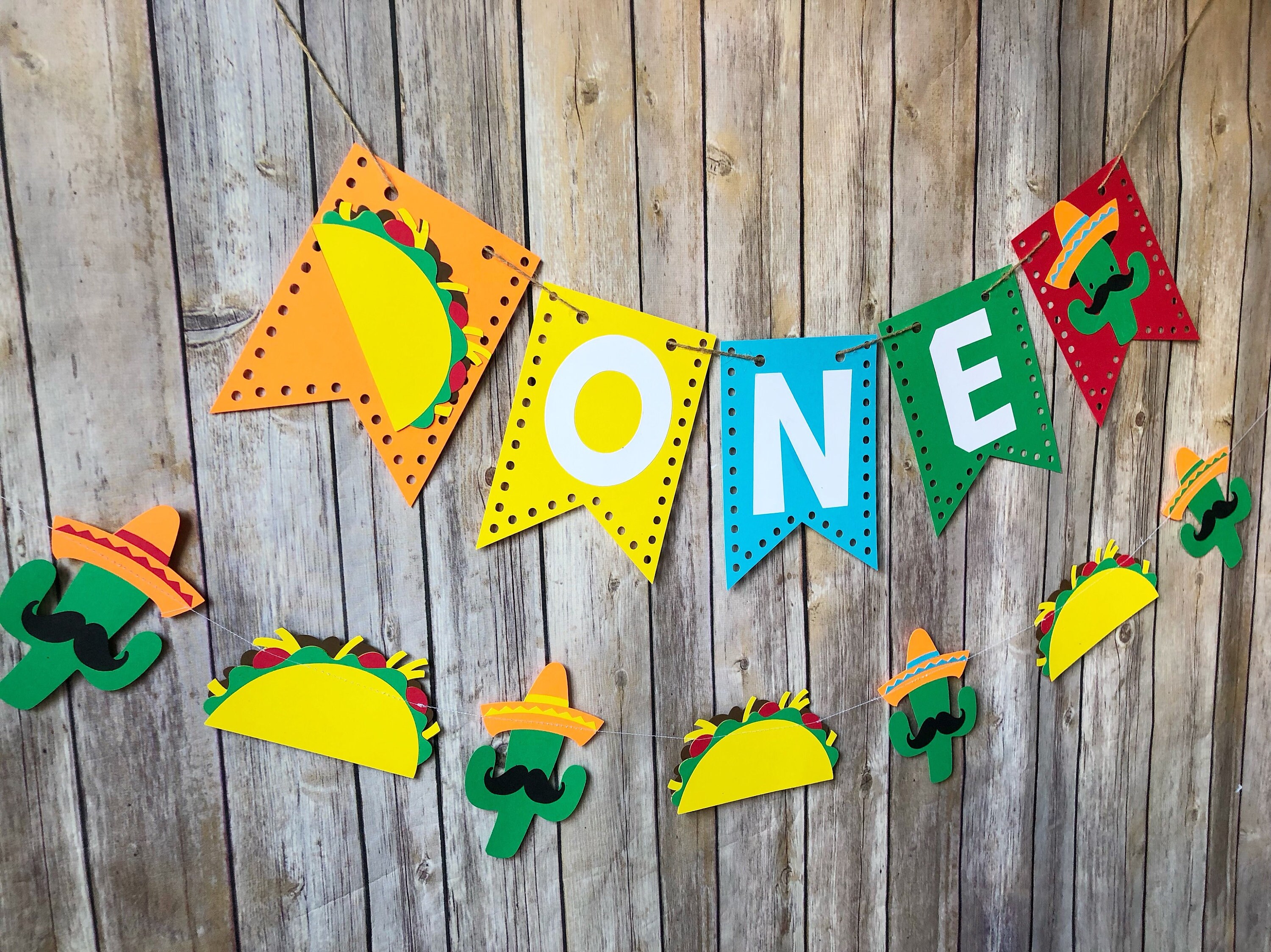 Fiesta One High Chair Banner Mexican First Birthday Papel | Etsy