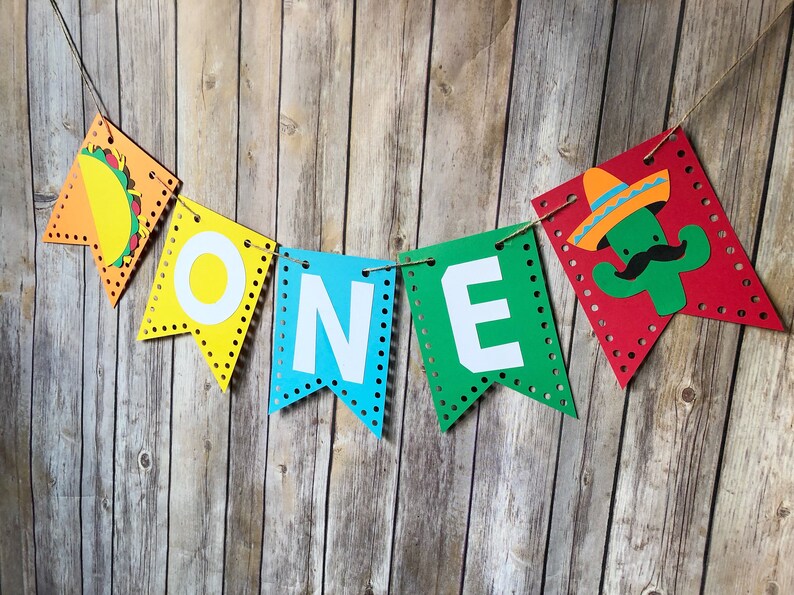 Fiesta One High Chair Banner Mexican First Birthday Papel - Etsy