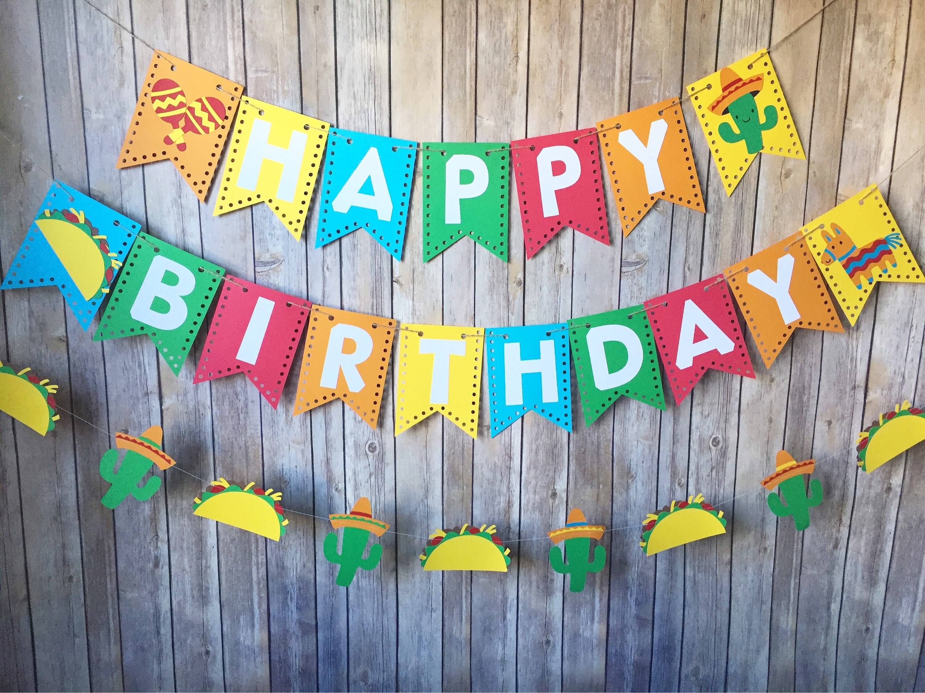 Taco & Cactus Party Garland Fiesta Garland Taco Bar First - Etsy