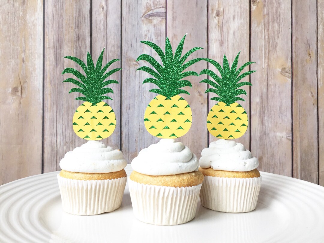 Pineapple Party Cupcake Toppers First Birthday, Baby Shower, Graduation ...