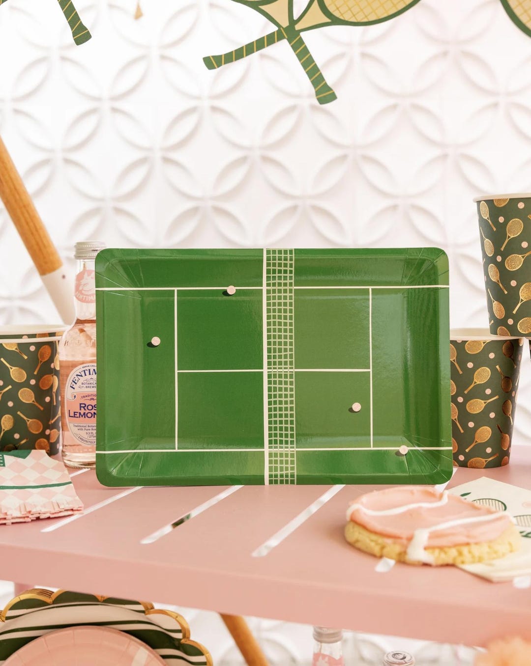 Tennis Court Paper Plates Tennis Party Decor, Tennis Party Supplies ...