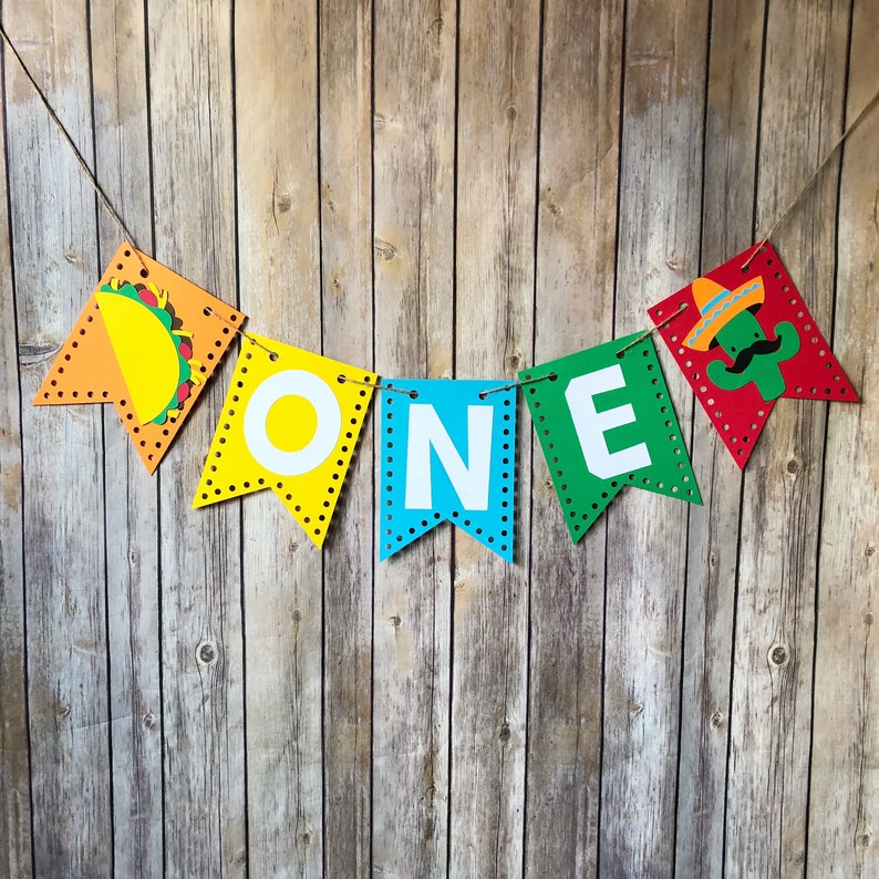 Fiesta One High Chair Banner Mexican First Birthday Papel - Etsy