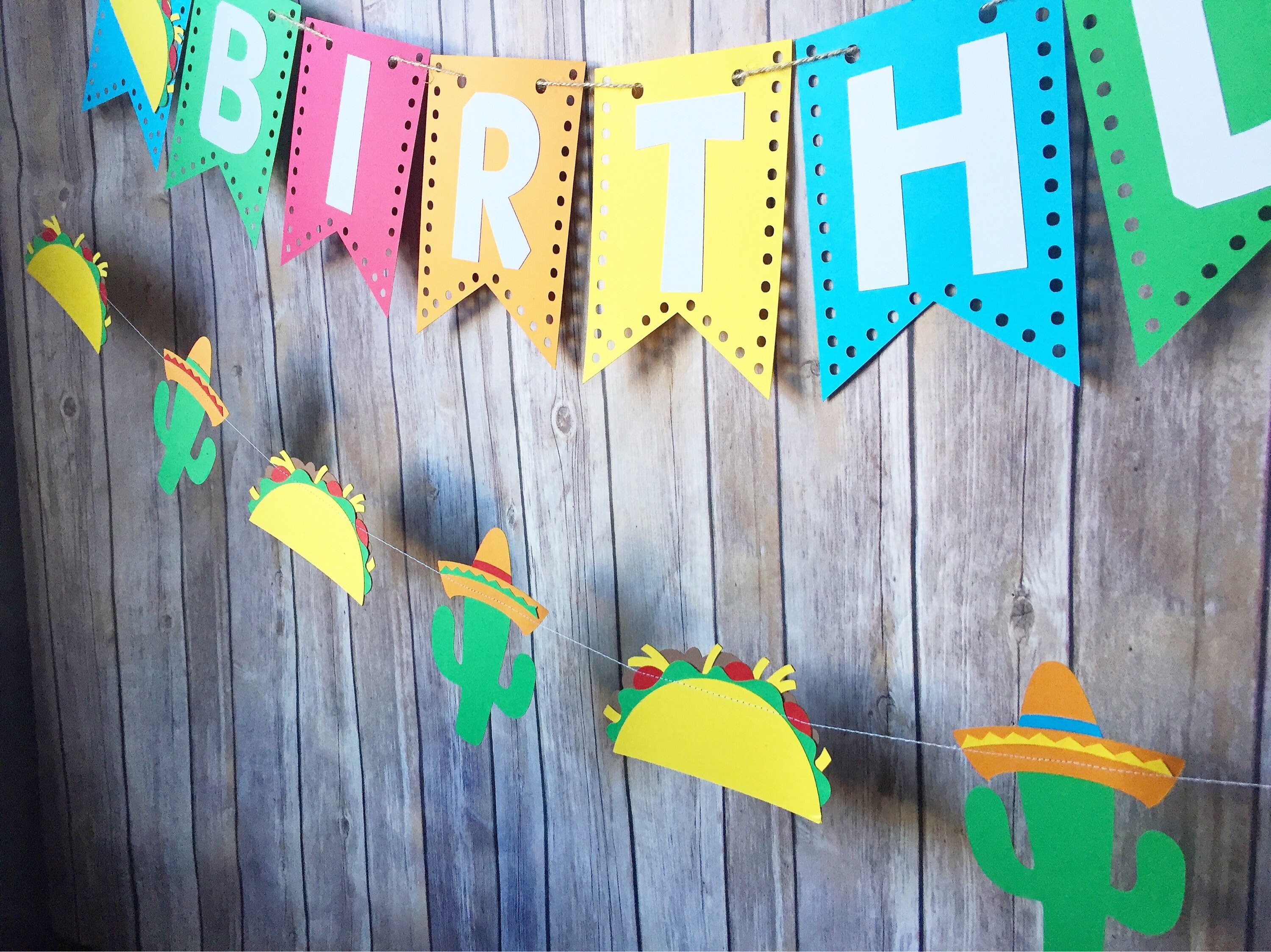 Taco & Cactus Party Garland Fiesta Garland Taco Bar First - Etsy