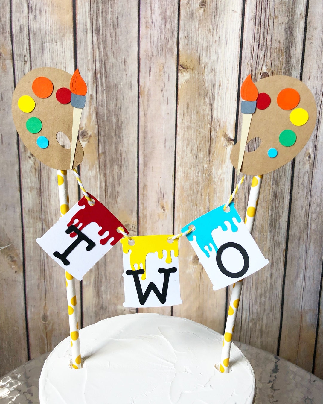 Art Cake Topper Paint Party Cake Topper Cake Smash Topper - Etsy
