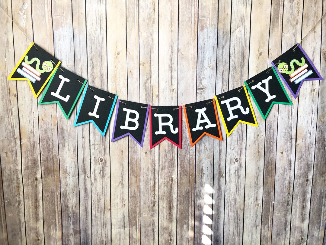 Library Banner Classroom Decor, Back to School, Teacher Sign, Class ...