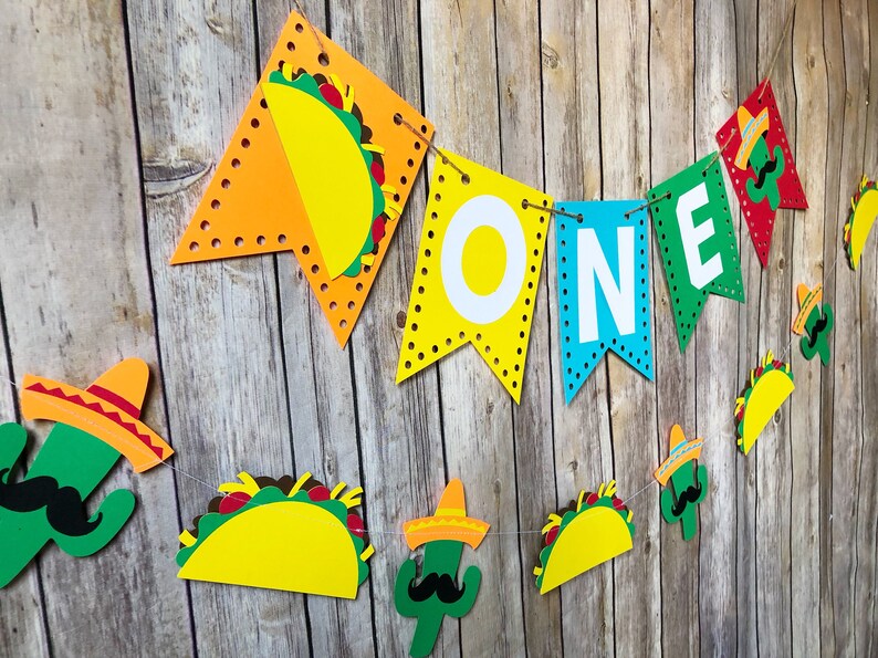 Fiesta One High Chair Banner Mexican First Birthday Papel | Etsy