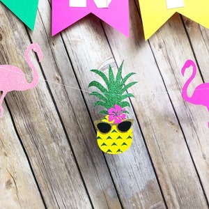 Pineapple Flamingo Birthday Party Banner First Birthday, Hawaiian, Luau ...