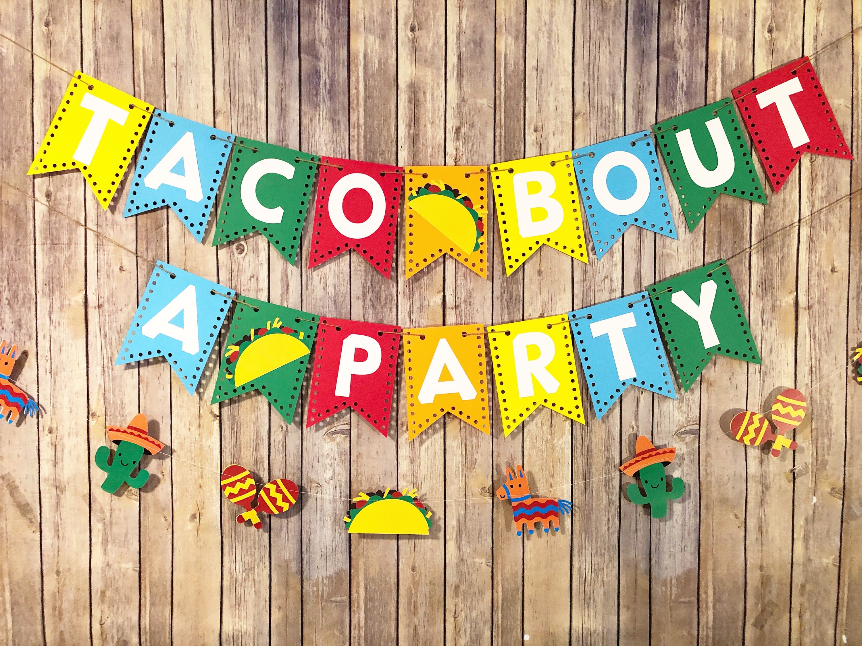 Taco Bout A Party Fiesta Banner Fiesta Birthday Party Banner | Etsy