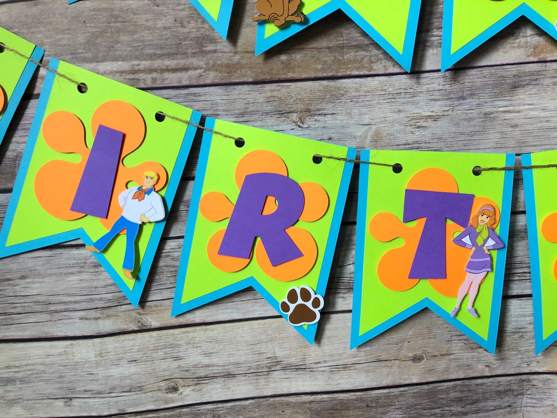 Scooby Doo Inspired Party Banner First Birthday Movie | Etsy