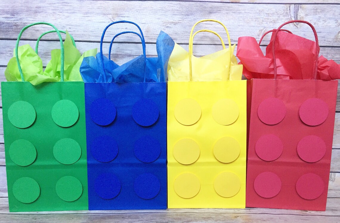 Building Blocks Party Favor Bags Goody Bags First Birthday - Etsy