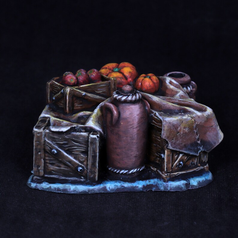 Painted Market Stall Miniature, Painted Dungeons and Dragons Furniture ...