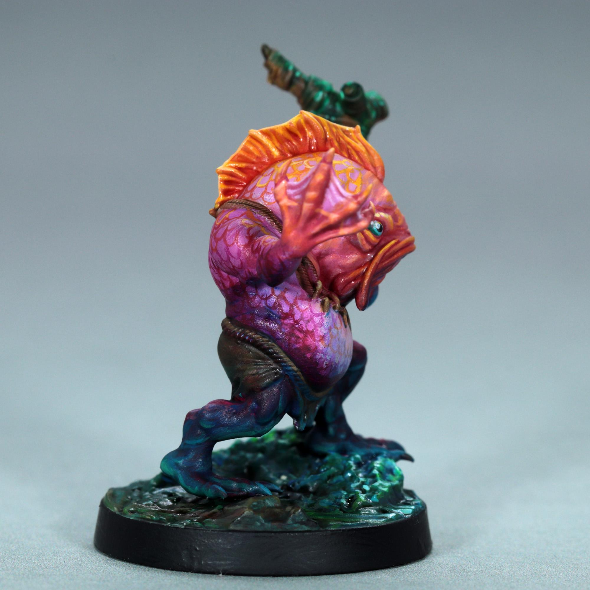 Painted Kuo-toa Fighter Miniature, Painted Triton Miniature, Painted ...