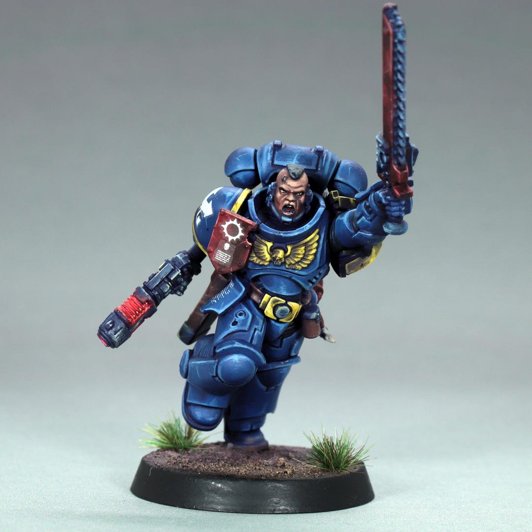 Painted Assault Intercessor Sergeant Ultramarine,painted Space Marines ...