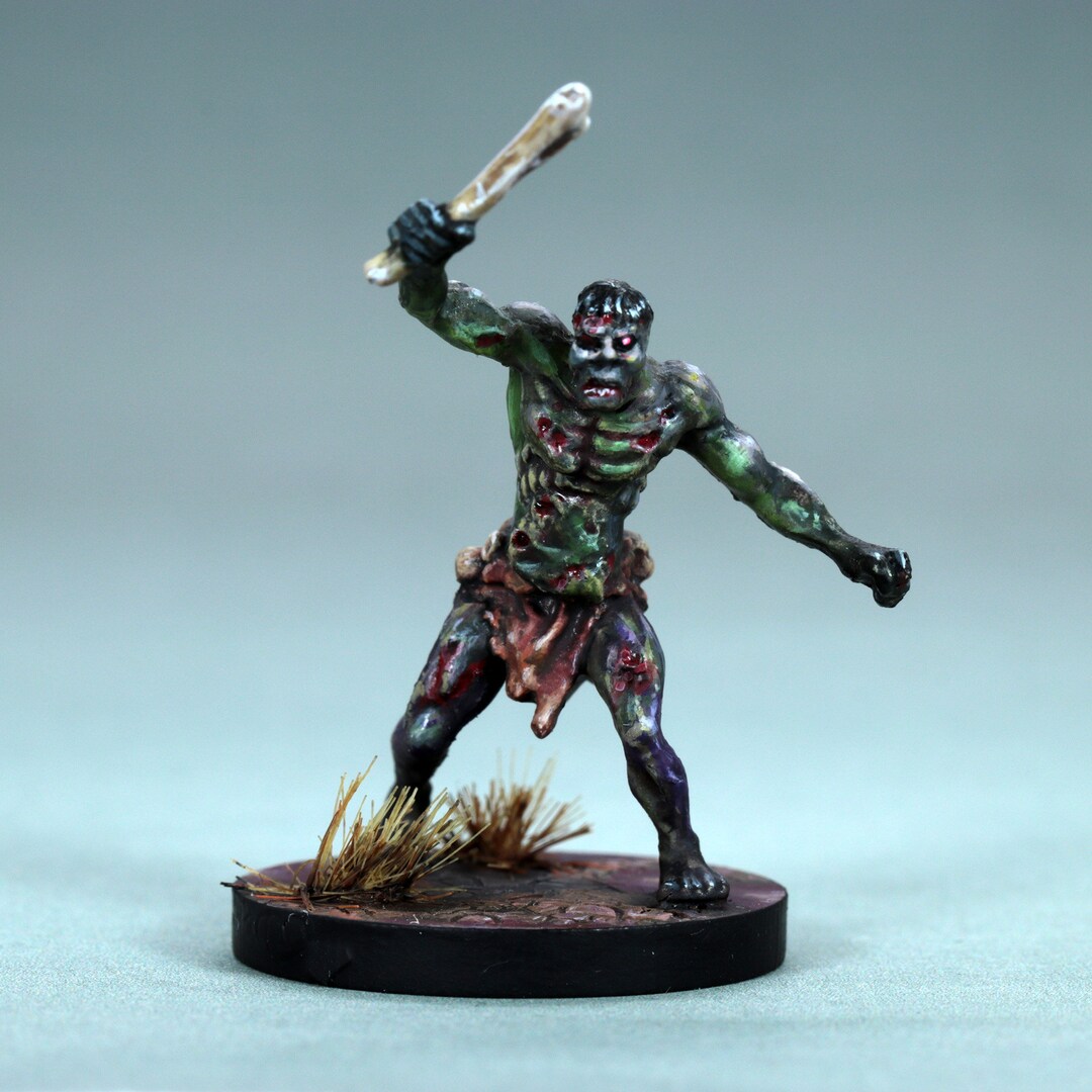 Painted Dnd Zombie Miniature, Painted Fast Zombie,painted Dungeon Saga ...