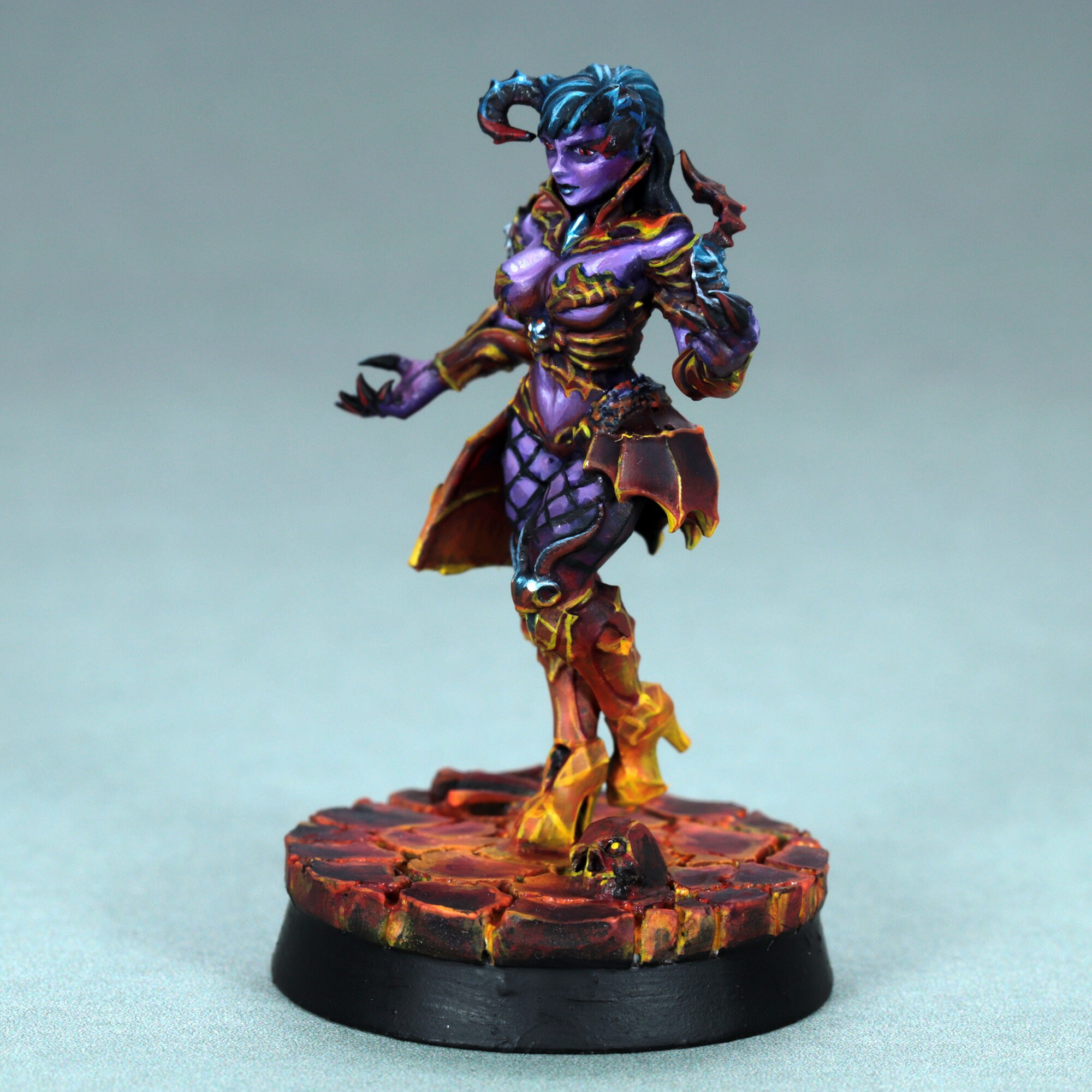 Painted Succubus Miniature. Dnd Female Tiefling, Lava Base. Female ...