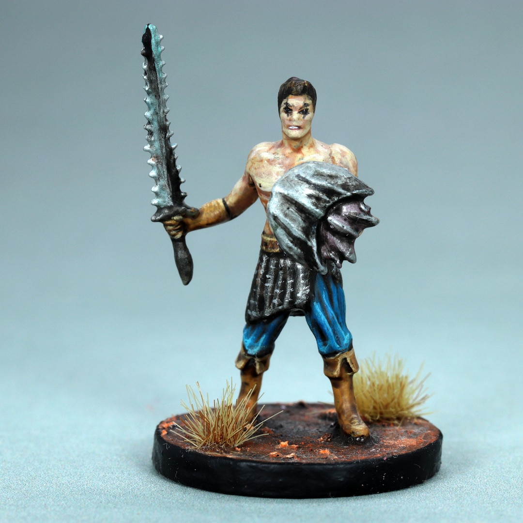 Painted Dnd Miniature, Painted Berserker Miniature, Painted Human ...