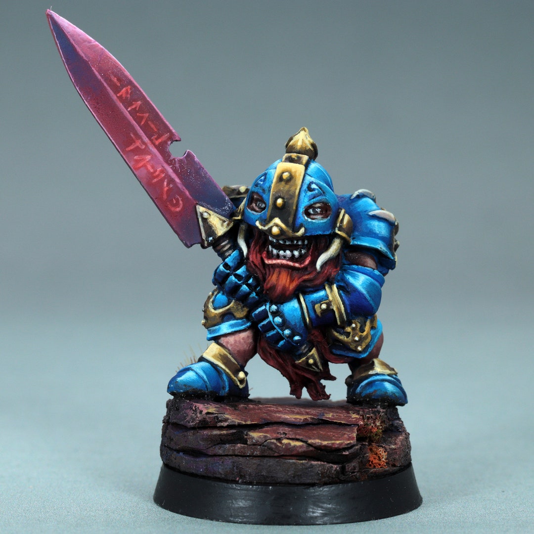 Painted Dwarf Paladin Miniature,painted Dnd Dwarf,painted Confrontation ...