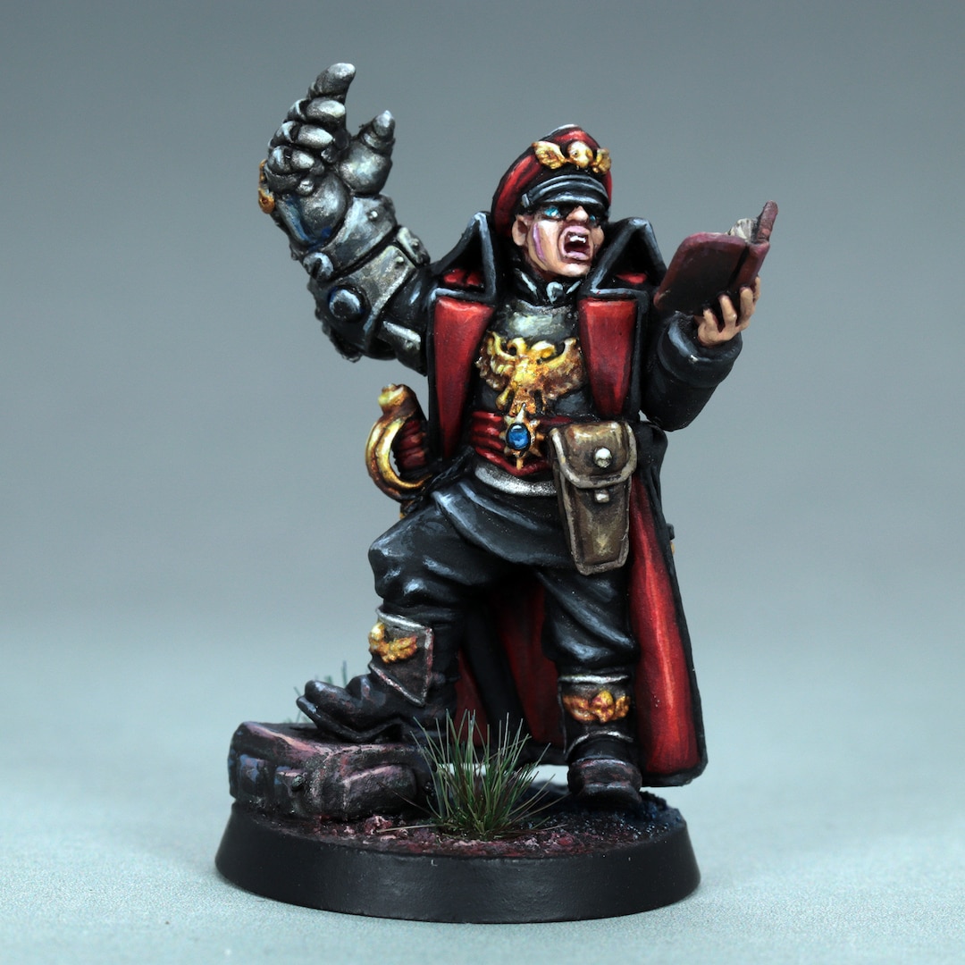 Painted Warhammer Commissar Miniature, Painted Commissar With Power ...