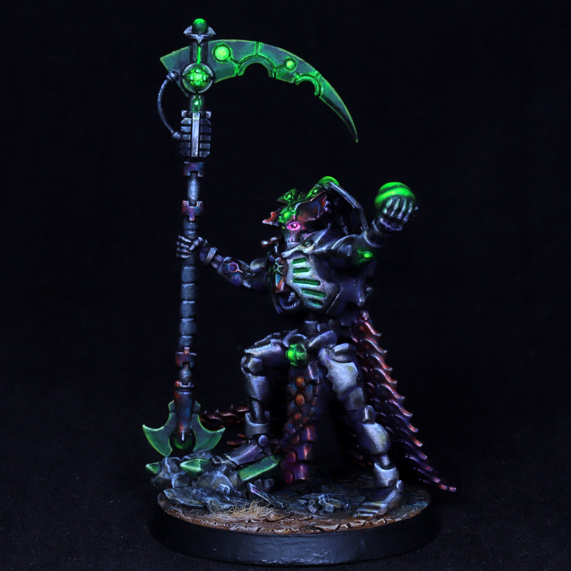 Painted Necron Overlord Miniature, Painted Warhammer Necrons, Painted ...