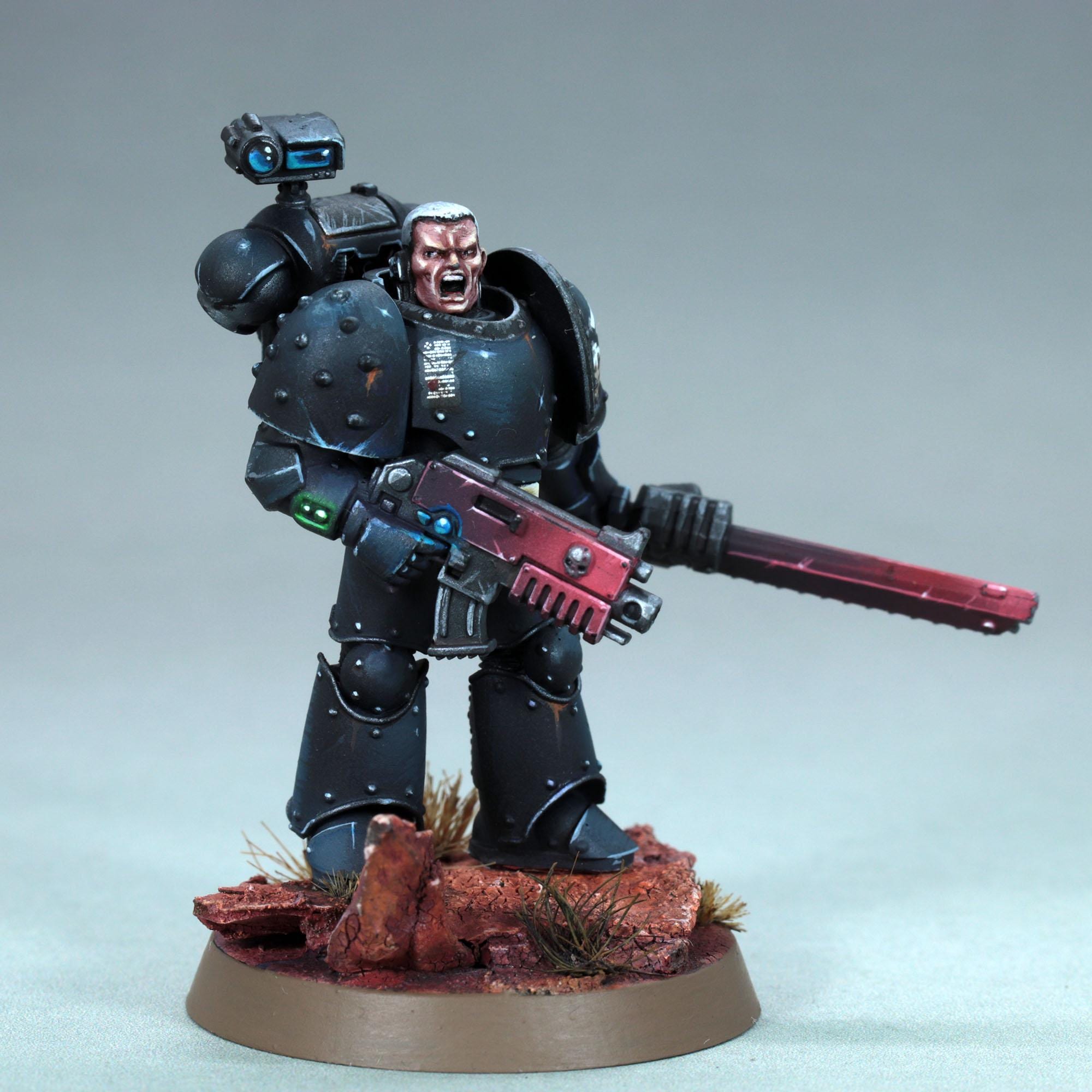 Painted Dark Angels Sergeant Miniature, Painted Dark Angels Horus ...